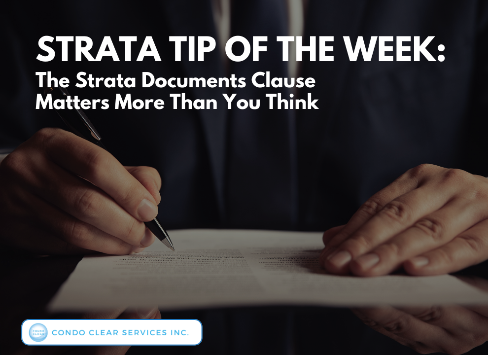 Strata Tip of the Week – The Strata Documents Clause Matters More T...