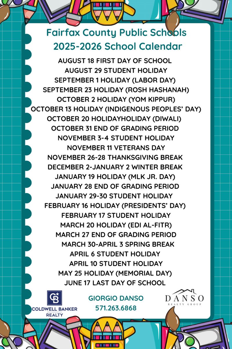 Fairfax County Public Schools 2025–2026 Calendar – Important Dates ...